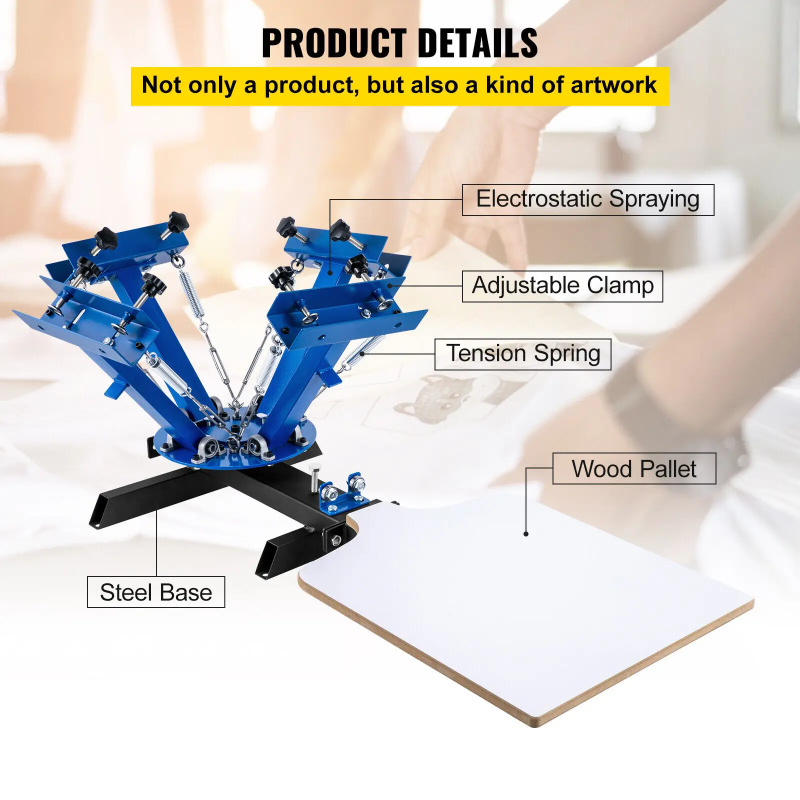 VEVOR 4-Color Silk Screen Printing Machine for DIY Shirts